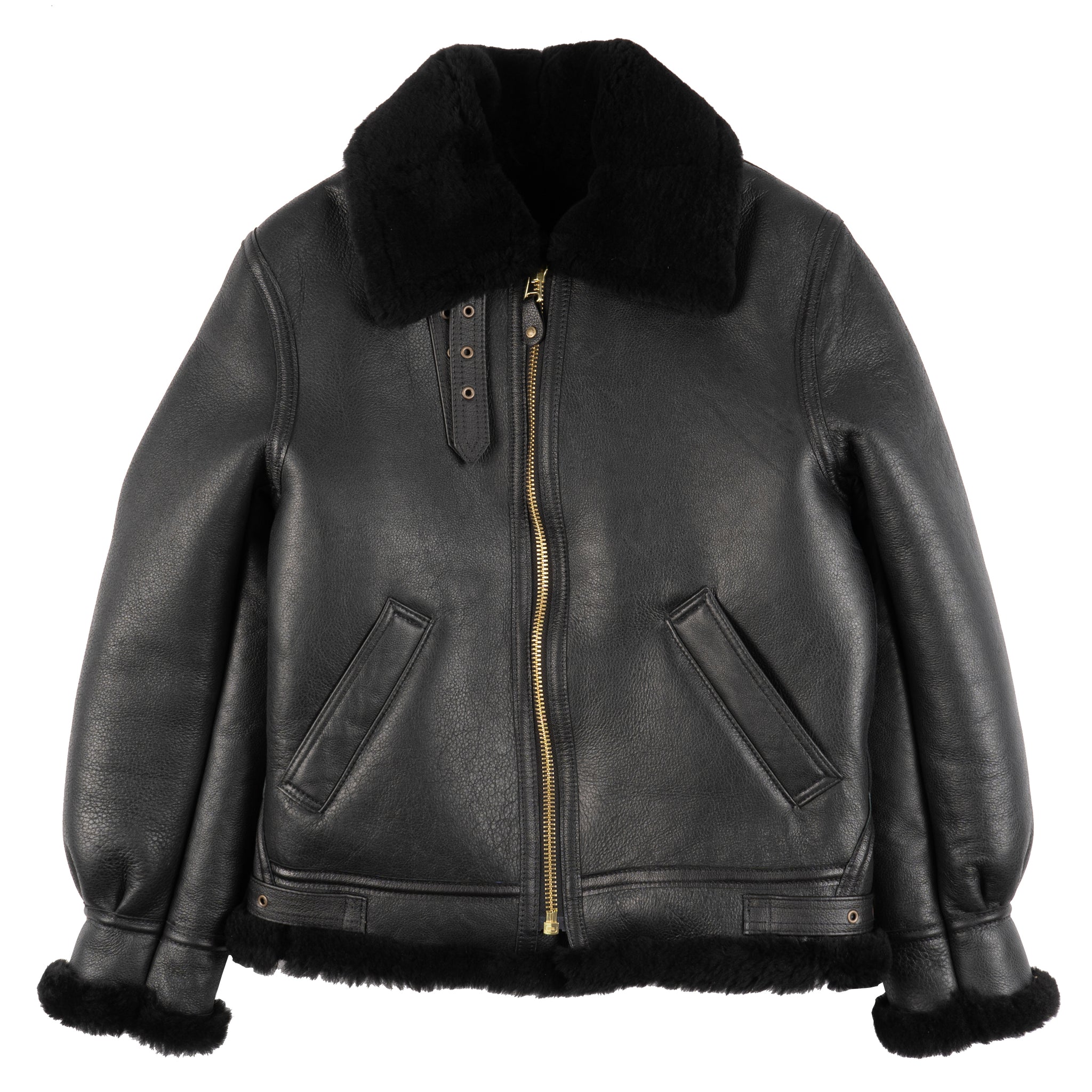 Schott | 257S - Classic B-3 Sheepskin Leather Bomber Jacket - Ebony